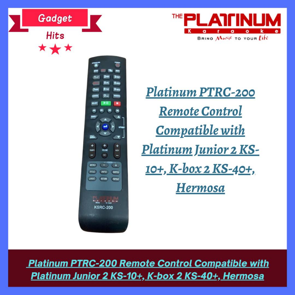 Platinum Junior 2 KS-10+ and K-box 2 KS-40+ DVD Remote Control | Shopee ...