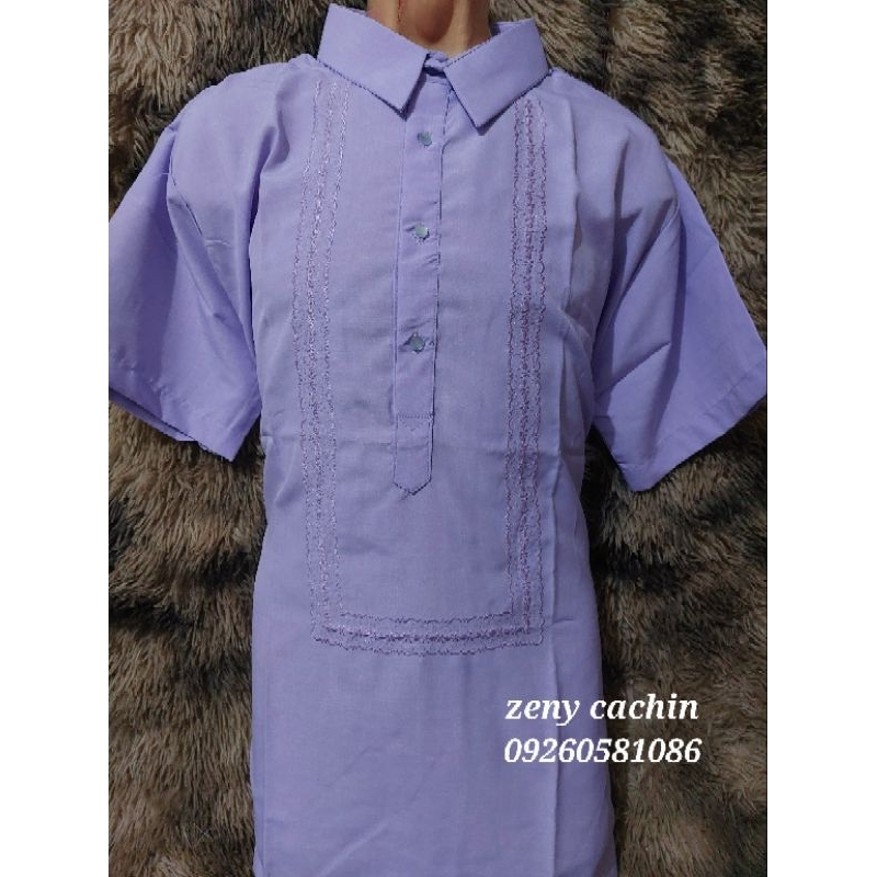 Polo Barong Short Sleeve ( LAVANDER body design & Scattered ) | Shopee ...