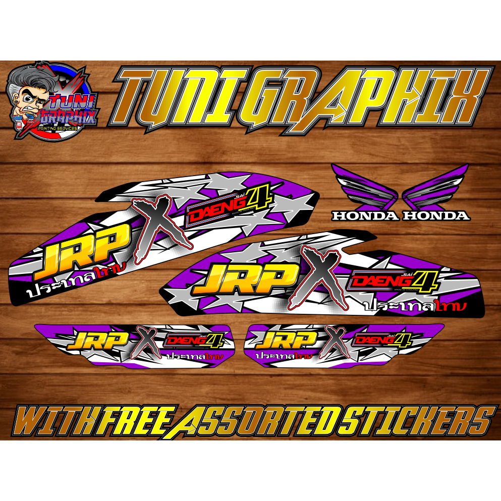 TMX/RUSI/PINOY/MOTOPOSH/SKYGO/ DECALS STICKER v5 VIOLET ( JRP X DAENG ...