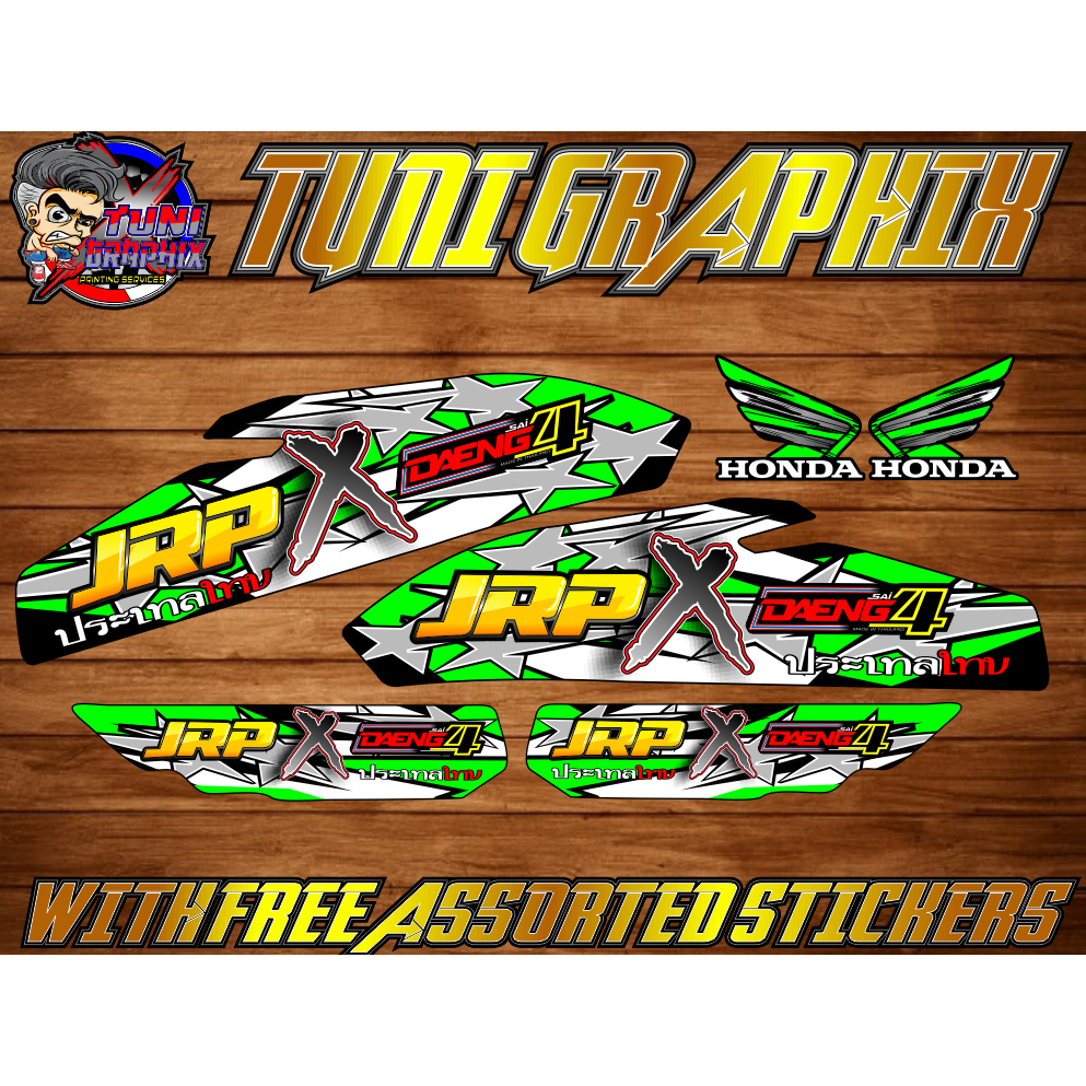 TMX/RUSI/PINOY/MOTOPOSH/SKYGO/ DECALS STICKER v5 GREEN ( JRP X DAENG ...