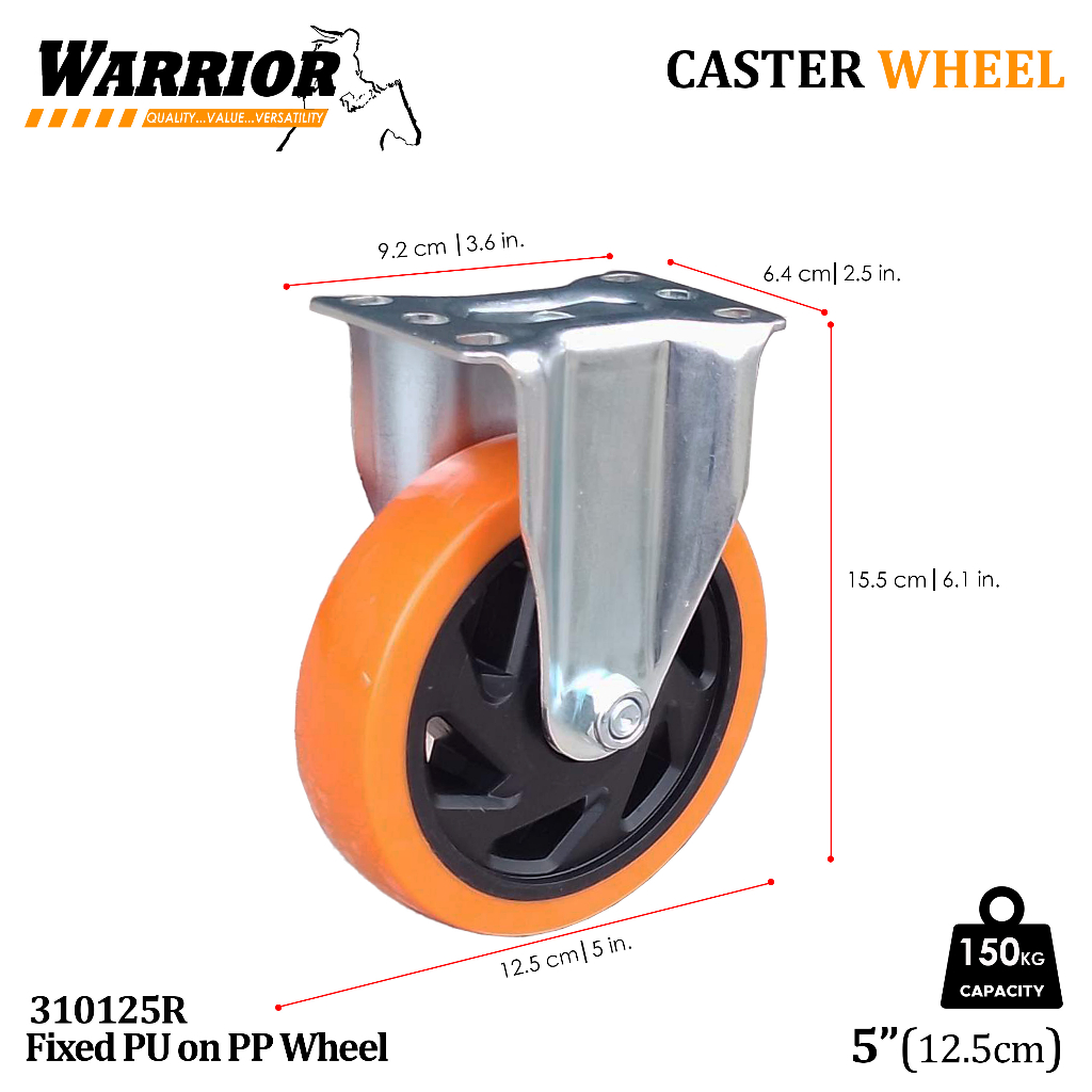 Heavy Duty PU Caster Wheel 2/3/4/5-inches Swivel, Swivel w/ Brake and ...