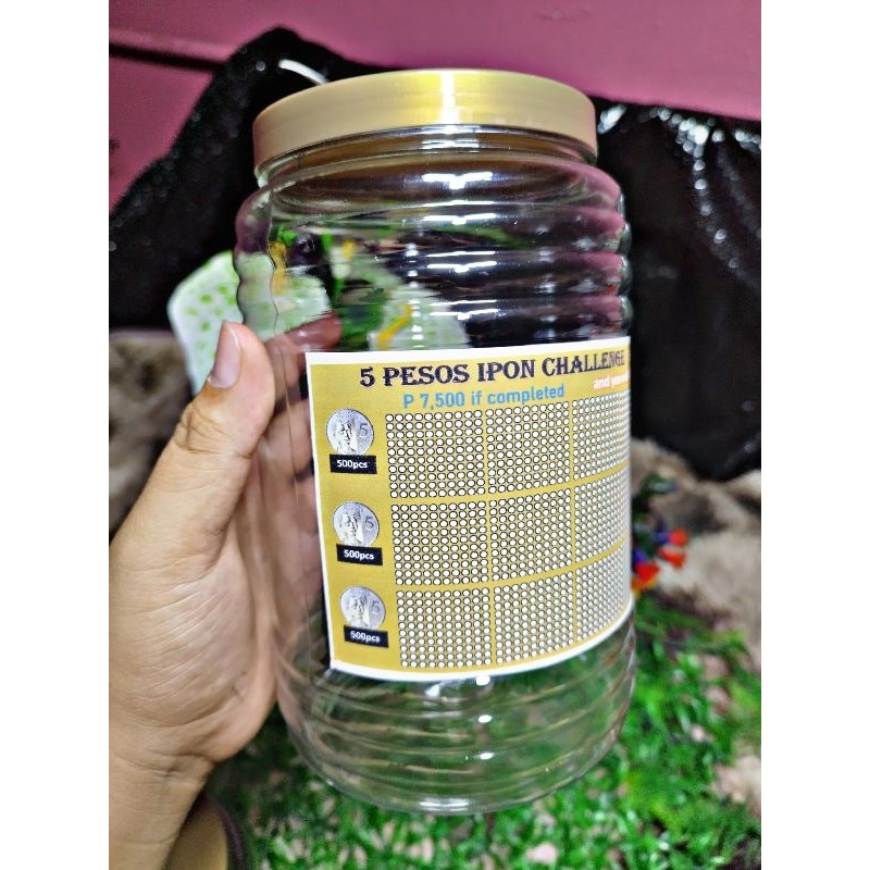 transparent ipon challenge alkansya w/shades coins bank | Shopee ...