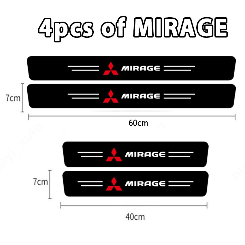 【SOYACAR】Mitsubishi Mirage Car Carbon Fiber Car Sticker Paste Strip Auto Threshold Door Sill ...