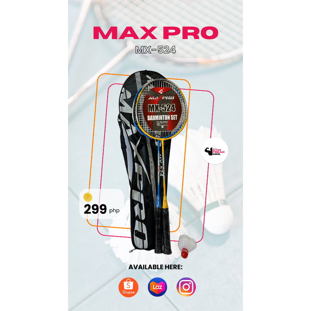 Maxpro Badminton Racket with Bag | Shopee Philippines