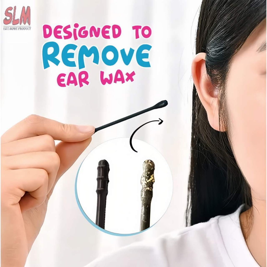 SLM 20Pcs/Pack Disposable Sticky Ear Swabs Pick Spiral Tips Wax Removal ...