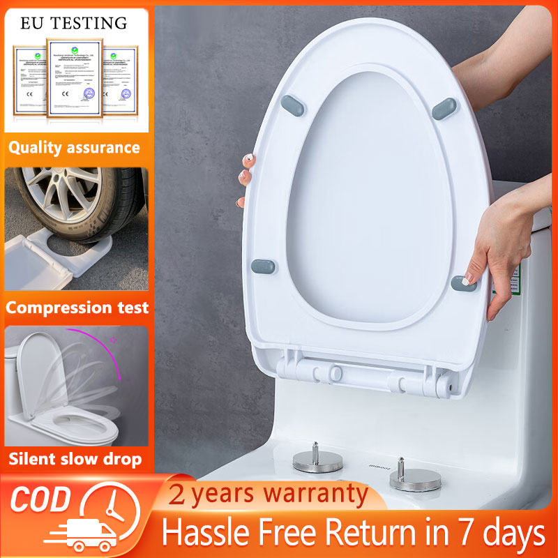 MANUYAMA Toilet Seat Cover with Slow Close V/U/Otype Universal White ...