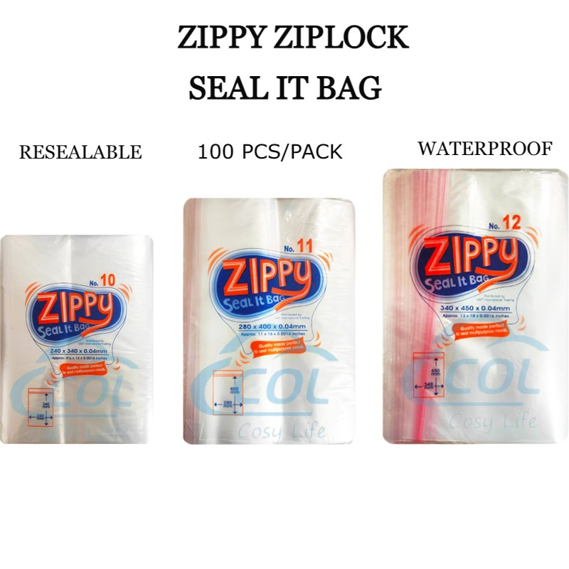 Resealable Plastic Bag Zippy Ziplock Seal It Bag/Plastic Bag Pouch 100 ...