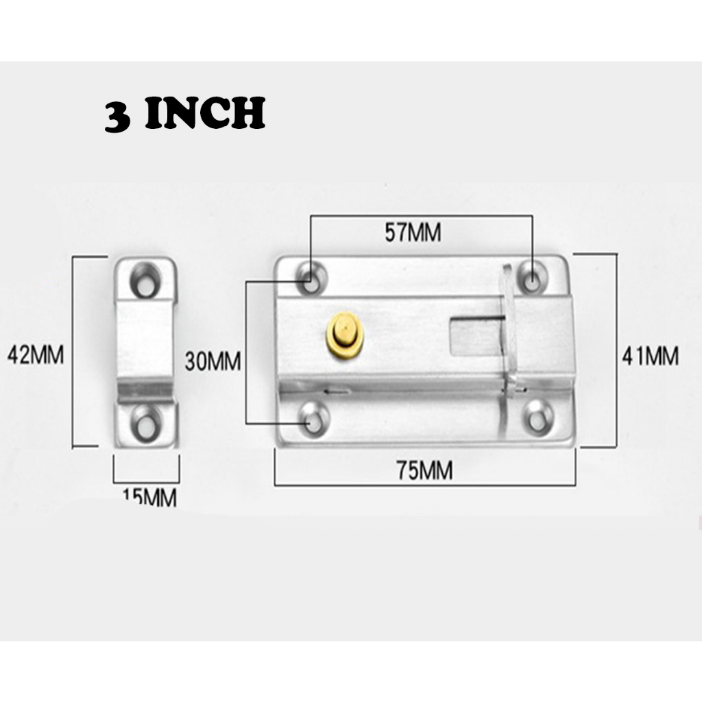 Stainless Steel Spring Bolt Heavy Duty Safety Lock | Shopee Philippines