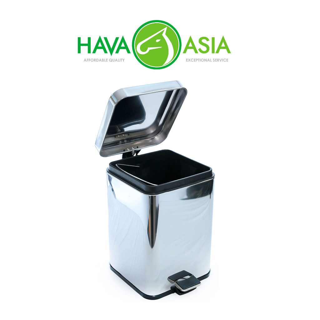 HavaAsia Heavy Duty SUS304 Stainless Steel 6L Trash Bin Garbage Can ...
