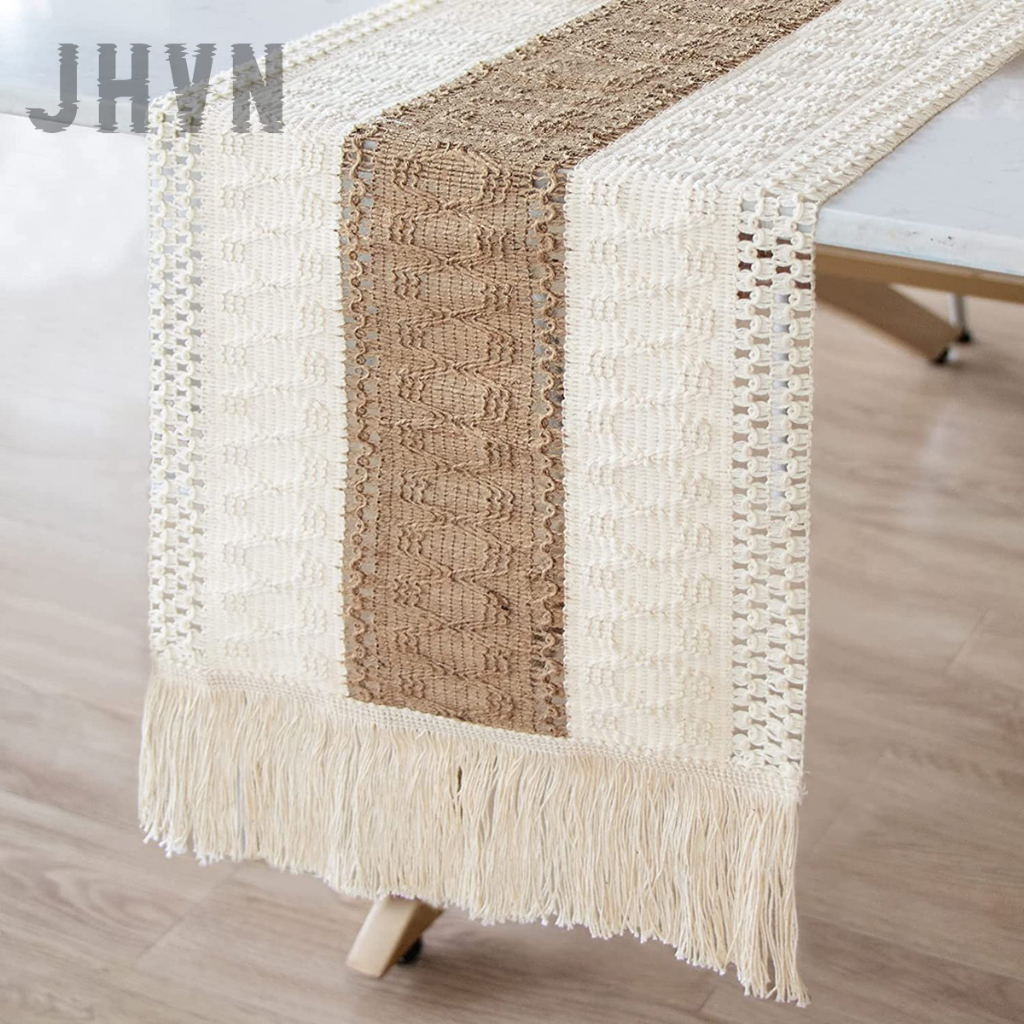 Splicing Burlap Table Runner Quality Table Cloth MUJI Style Home Decor ...