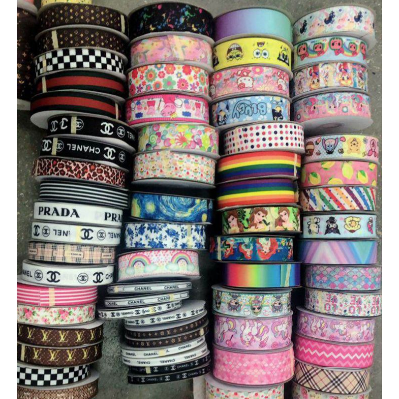 3/8" to 3" Printed Grosgrain Ribbons per roll (25 yards) | Shopee ...