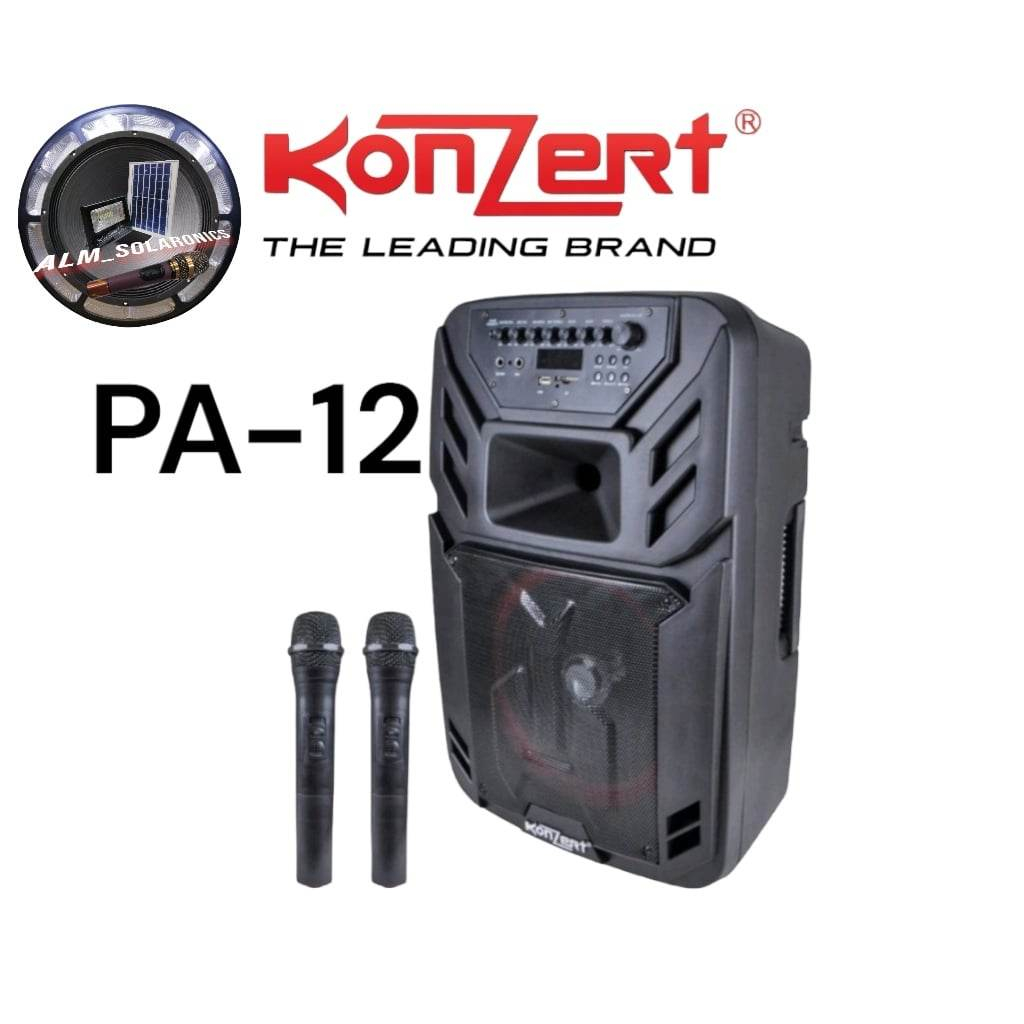 KONZERT PORTABLE SPEAKER PA-12 400W Portable Trolley Speaker | Shopee ...