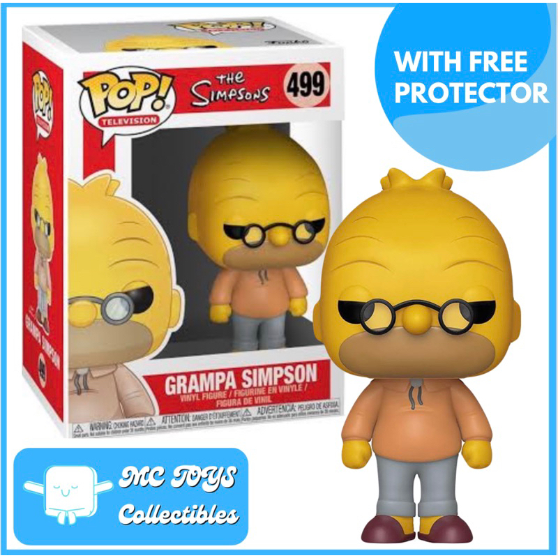 Funko POP! Television: The Simpsons Grandpa Simpson #499 (With Freebies ...