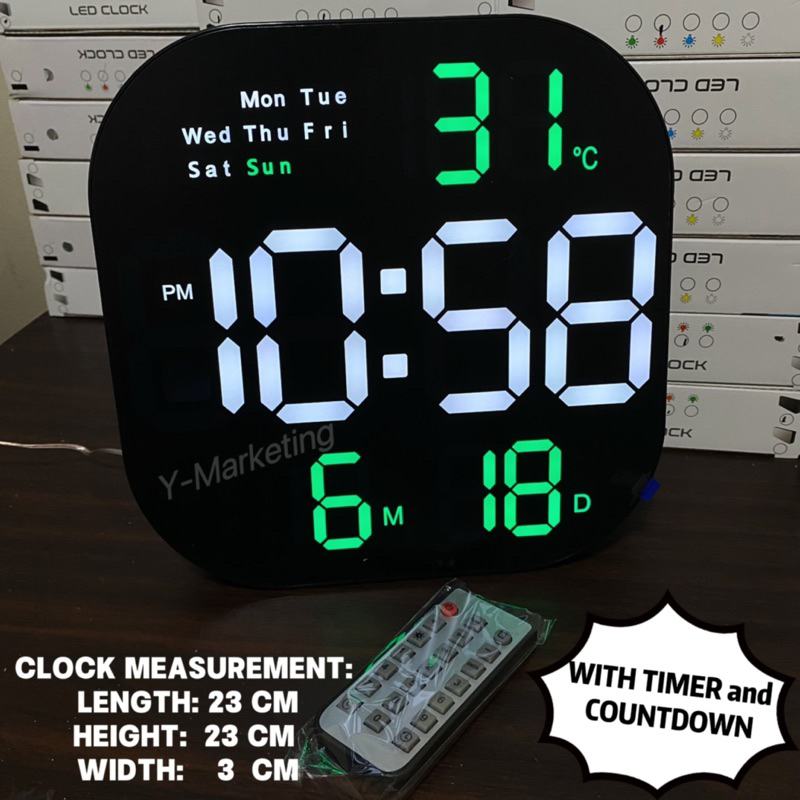 6633 Square Digital Alarm Clock with Timer And Countdown (Can Also Wall ...