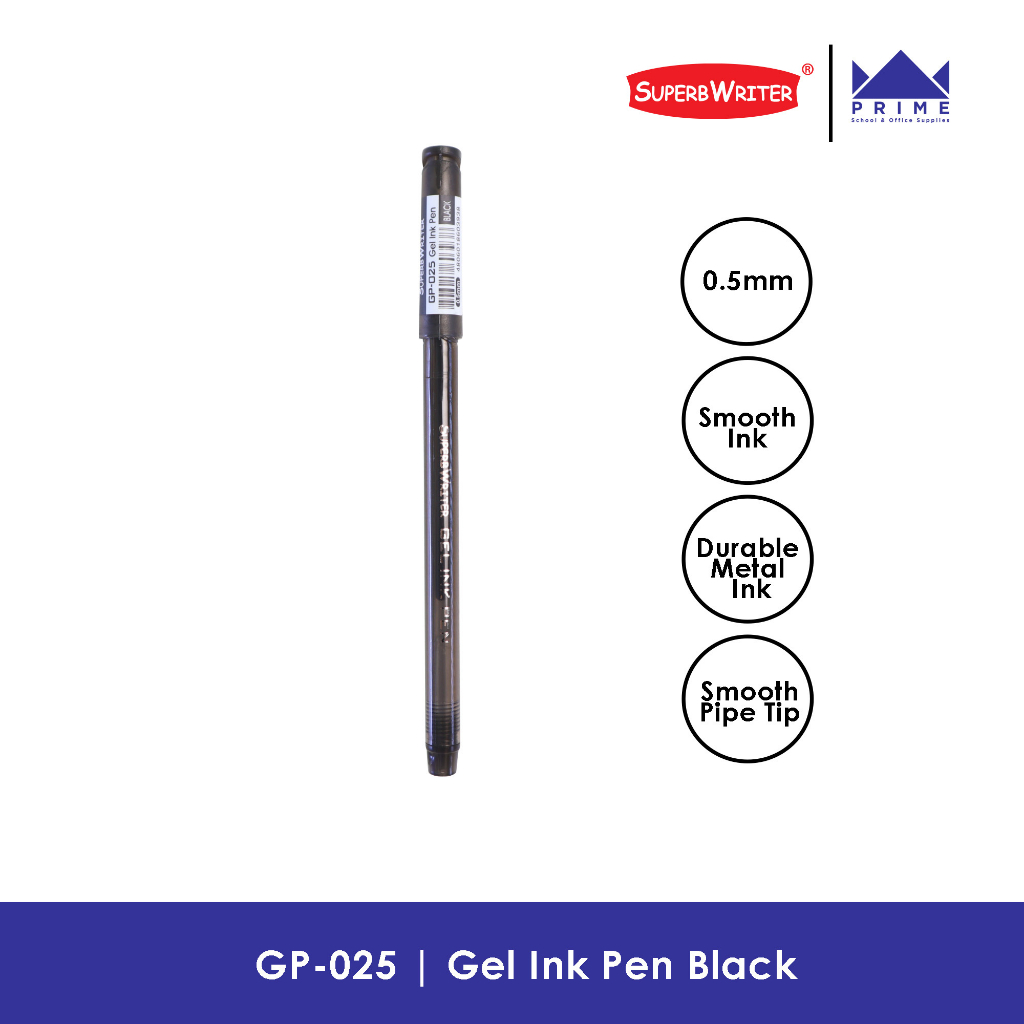 Superb Writer Black GP-025 Gel Pen [116768] 1pc. | Shopee Philippines