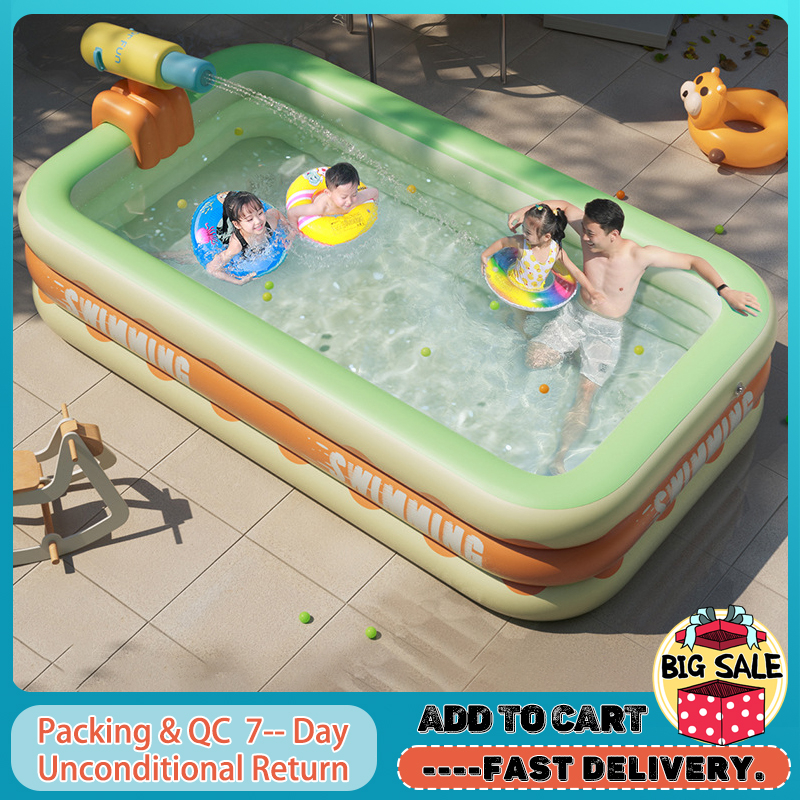 Inflatable Swimming Pool Outdoor Rectangular Family Swimming Pool For ...