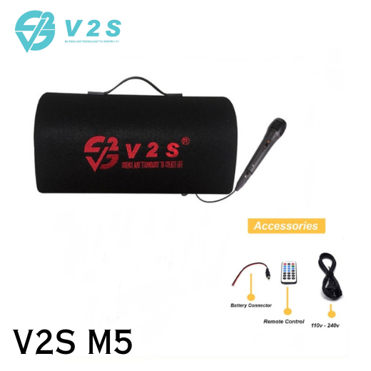 V2S M5 5inches Bluetooth Speaker Dual Mic Port Karaoke USB Disk TF Card ...