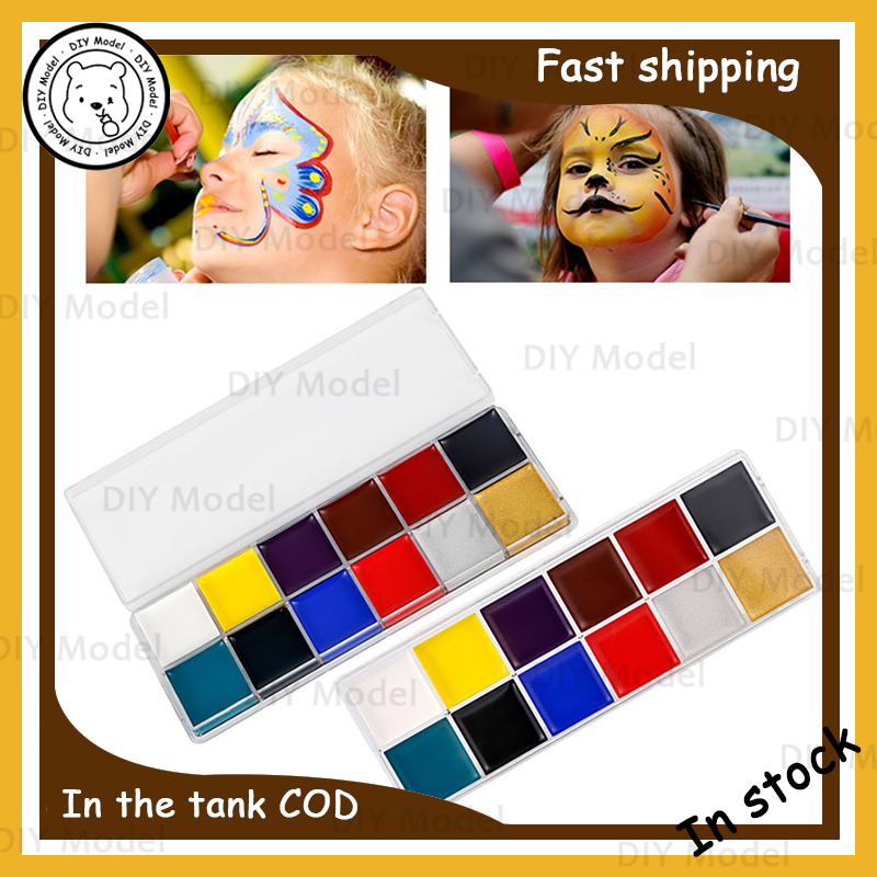 12 Colors Face Body Paint Oil Safe Face Paint Body Painting Makeup for ...
