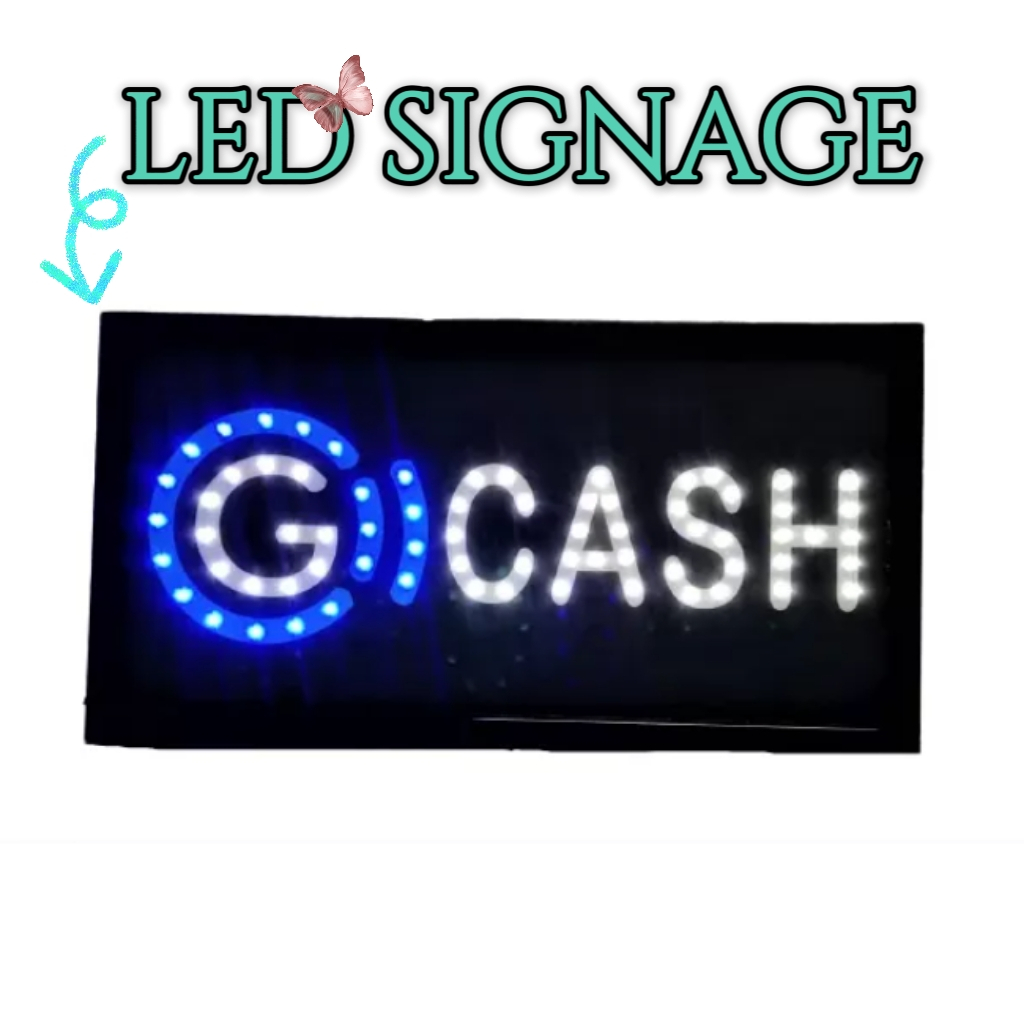 GCASH LED SIGNAGE RANDOM COLOR with 220v and 1watts per bulb (tested ...
