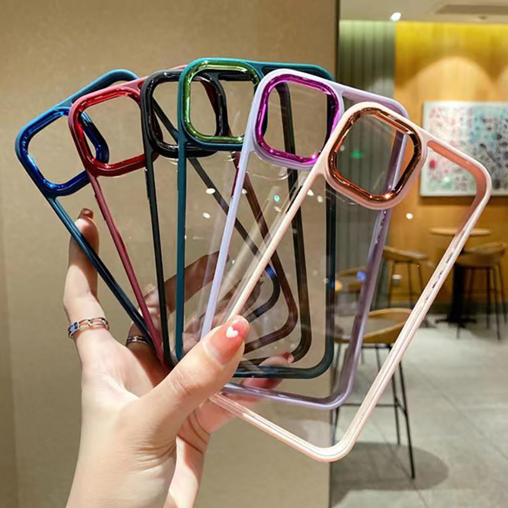 Plating Acrylic Clear Phone Case For iPhone 15 14 11 12 13 Pro Max 6 7 ...