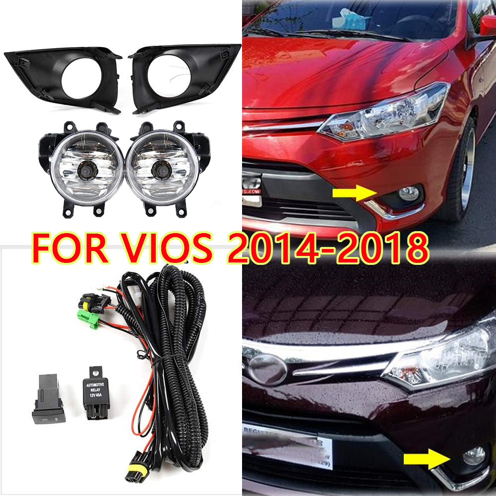VIOS Fog lamp Lights Halogen Lamps for Toyota Vios 2014-2018 with ...