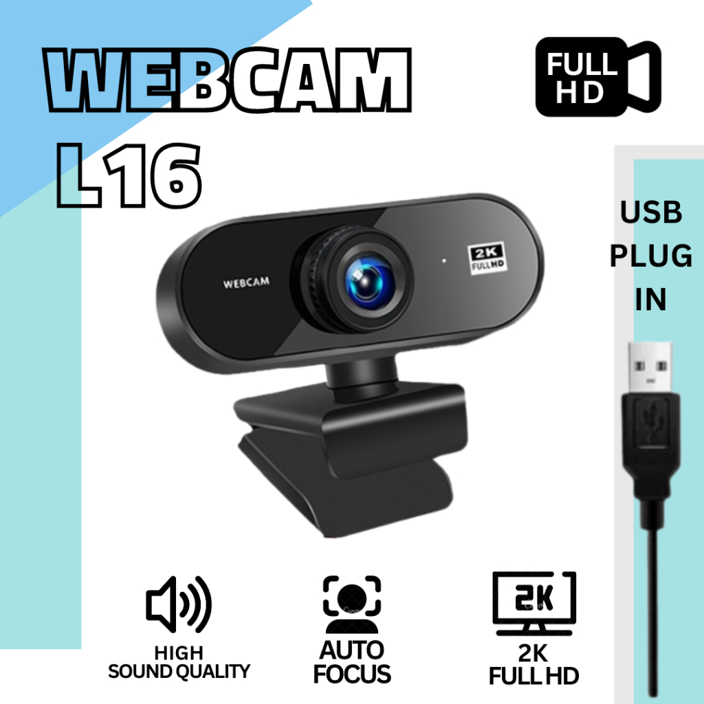 Webcam 2k Full HD L16 For PC Laptop With Microphone Home USB Video ...