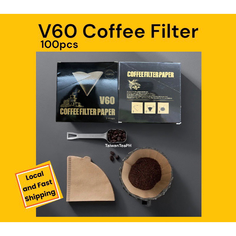 Coffee Filter Paper v60 cup Hand brewing coffee 100pcs | Shopee Philippines