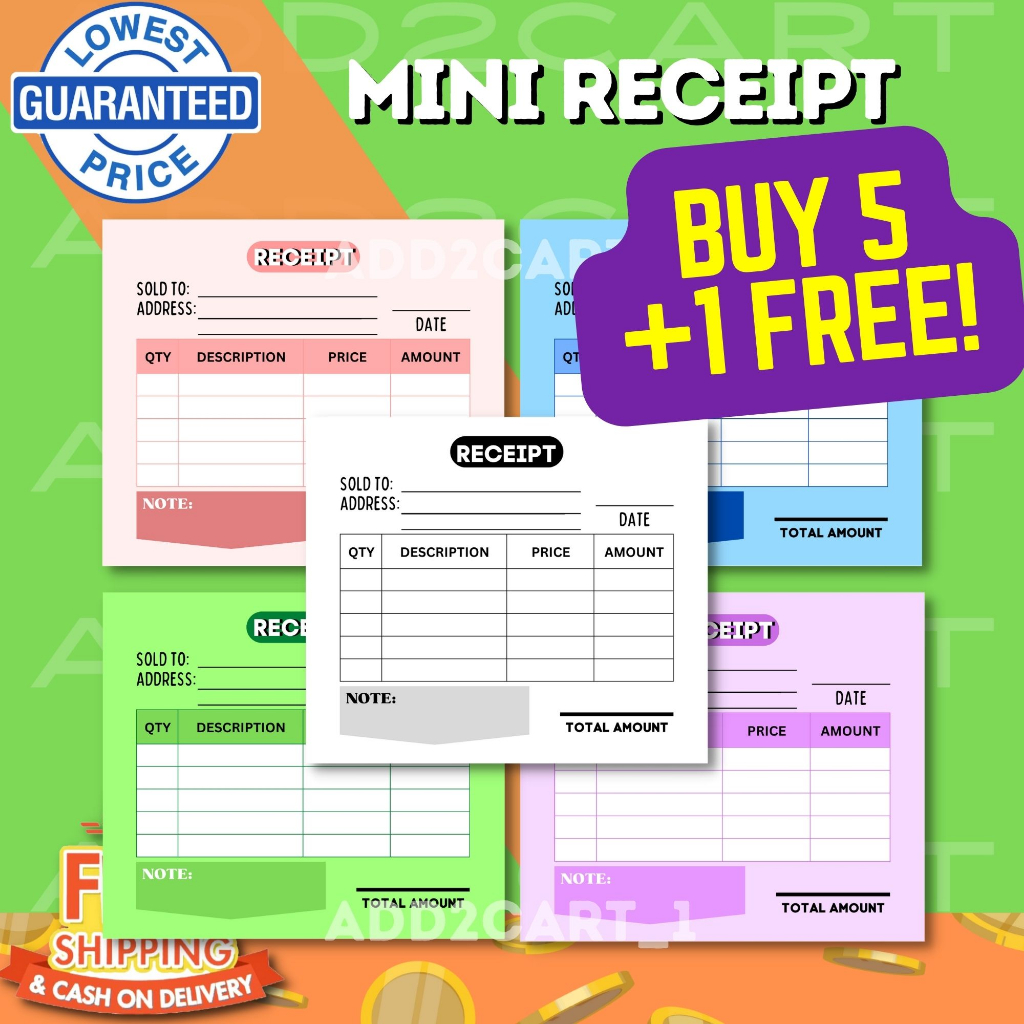 MINI Minimalist na Resibo Receipt for Online Sellers Notepad Pad Memo ...