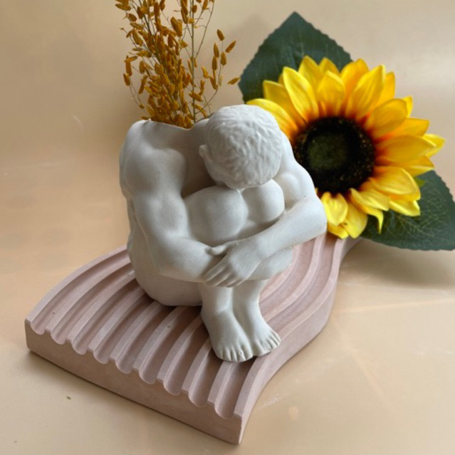 Lonely Man flower Pots / Sad Boy Pen Holder, Home Decor | Shopee ...