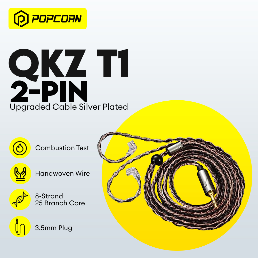 QKZ T1 Earphone Upgrade Cable Silver Plated 4 core QDC 2PIN 3.5MM Plug Earphone Wire Cable ...