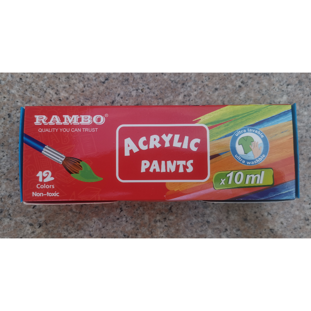 [RAMBO] Acrylic Color Paints [10ml*12color] | Shopee Philippines