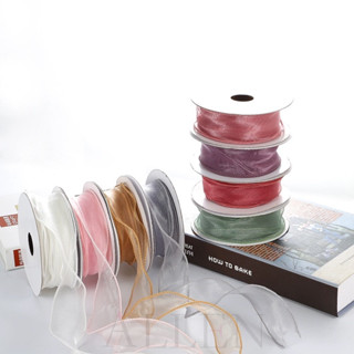 40mm*10m Sheer Chiffon Ribbon Organza Satin Ribbons-Bouquet Gift Wrap ...