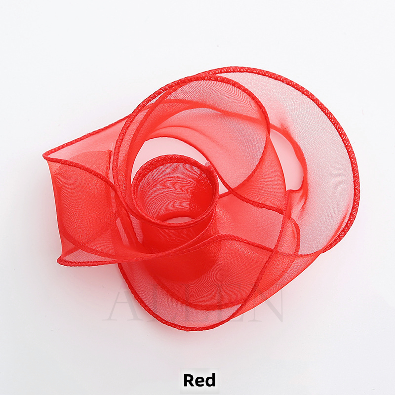 40mm*10m Sheer Chiffon Ribbon Organza Satin Ribbons-Bouquet Gift Wrap ...