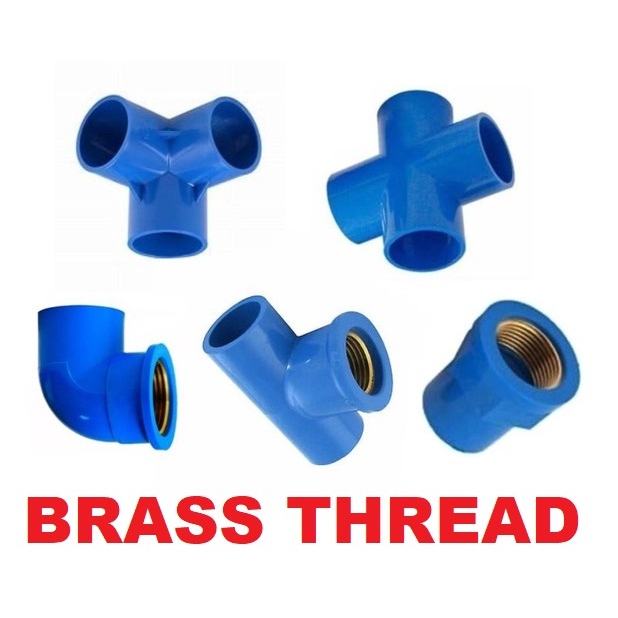 BLUE FITTINGS BRASS THREAD SIZE 1/2 HEAVY DUTY ELBOW COUPLING TEE ...