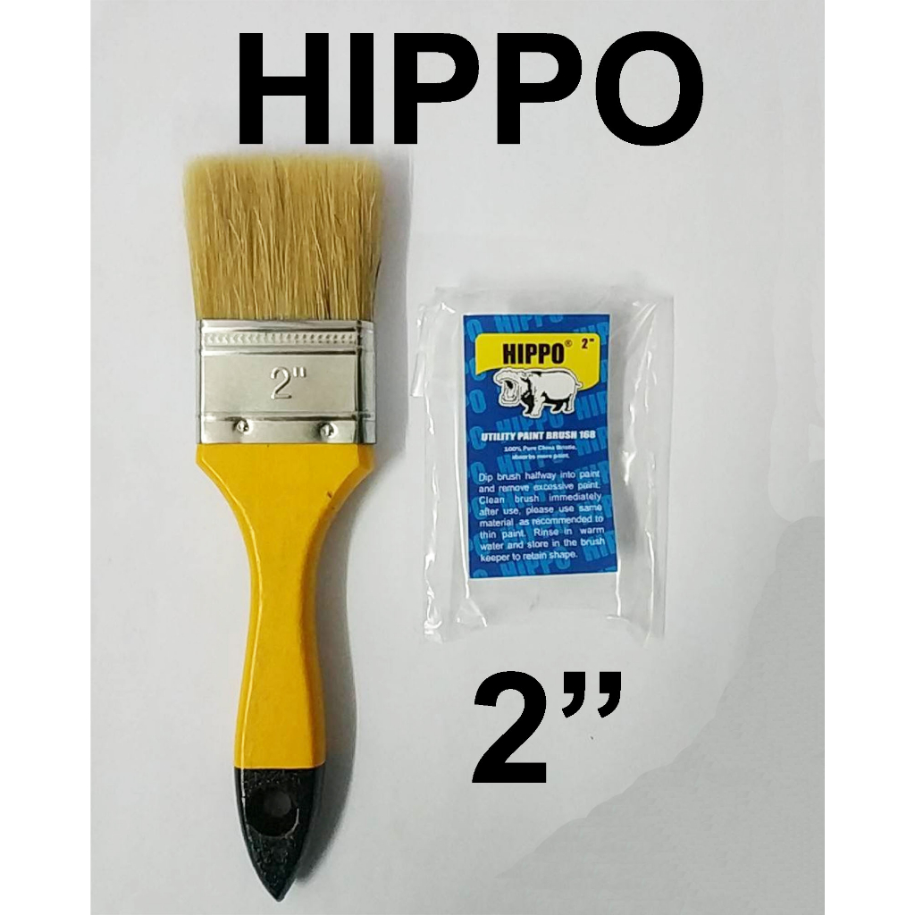 ( 3 PCS ) HIPPO PAINT BRUSH 2" WHITE BRISTLE | Shopee Philippines