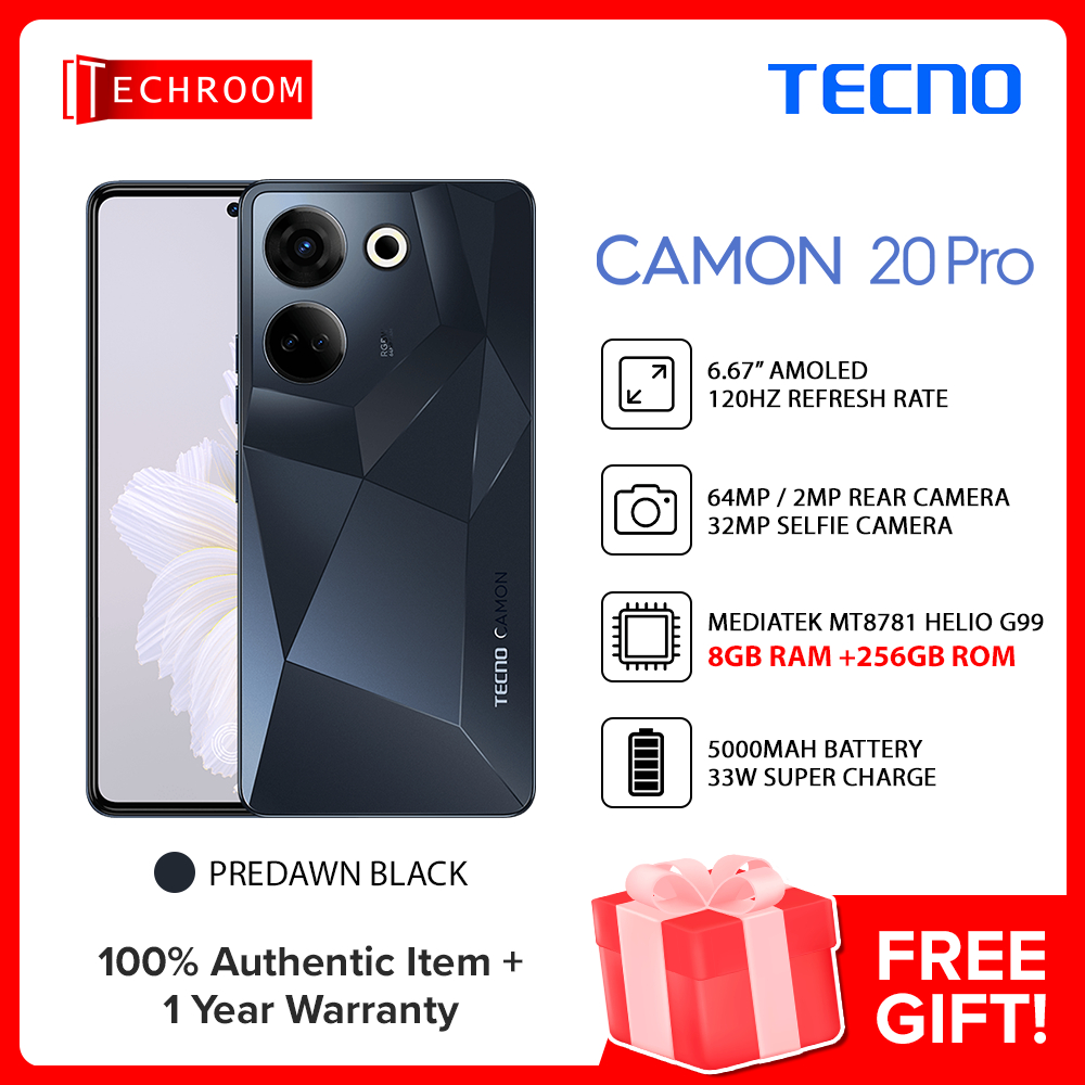 Tecno Camon 20 Pro | 8GB RAM + 256GB ROM | Mediatek Helio G99 | Android ...