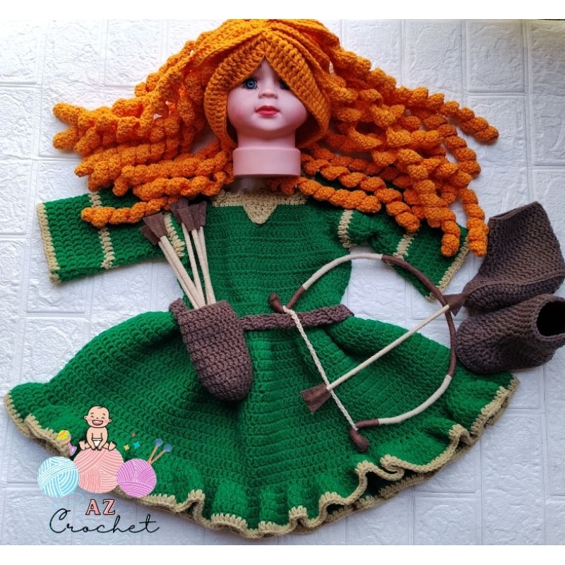 Crochet Merida of Brave Costume Complete Set | Shopee Philippines