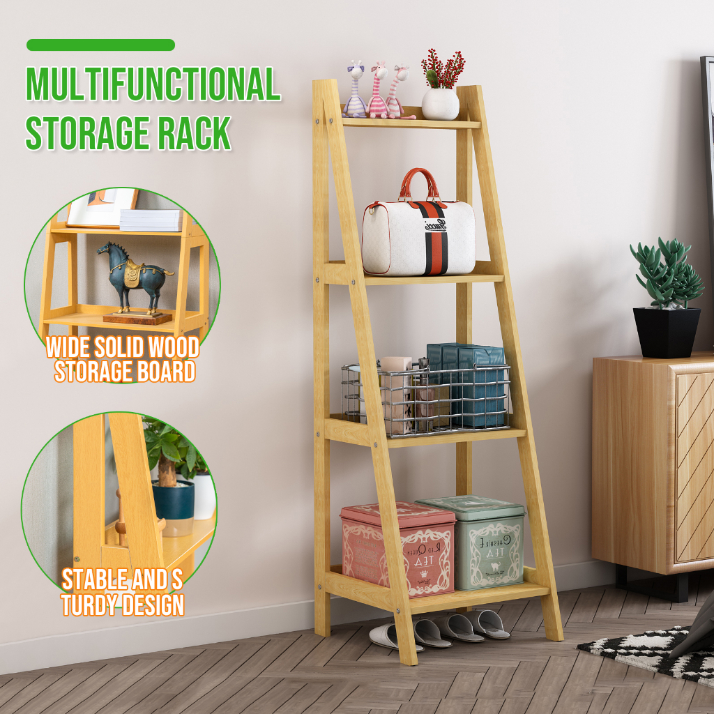 4/5layer Book Shelf Display Rack Bookshelf Rack Soildwood Bookcase ...