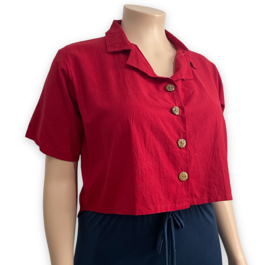 Robi & Peach: Cotton Linen Open Collar Button Down Long Back Blouse for ...