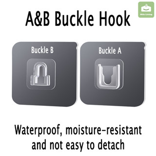 【5PCS】Interlocking Adhesive Hooks,A+BDouble-Sided Self Adhesive Power ...