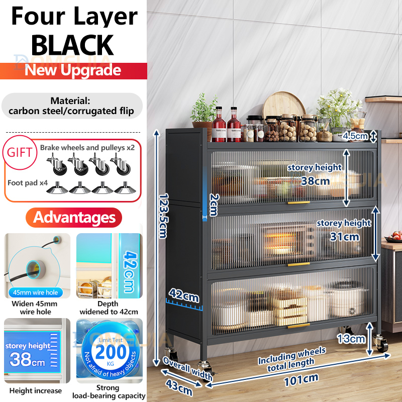 【PH Stock】Kitchen cabinet organizer,Pantry dish rack with wheel,Snack ...