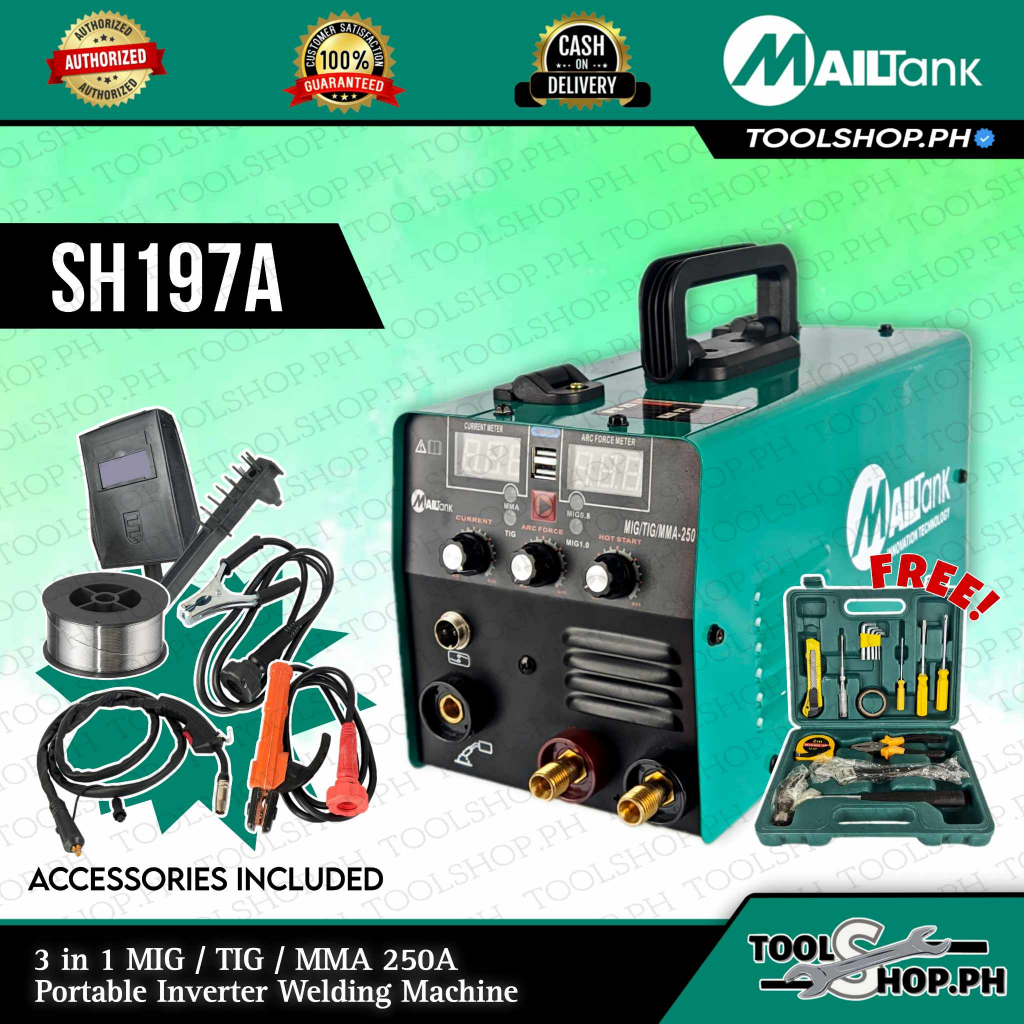 MAILTANK 3 IN 1 Welding Machine (TIG/MIG/MMA) SH197A Free Toolset ...