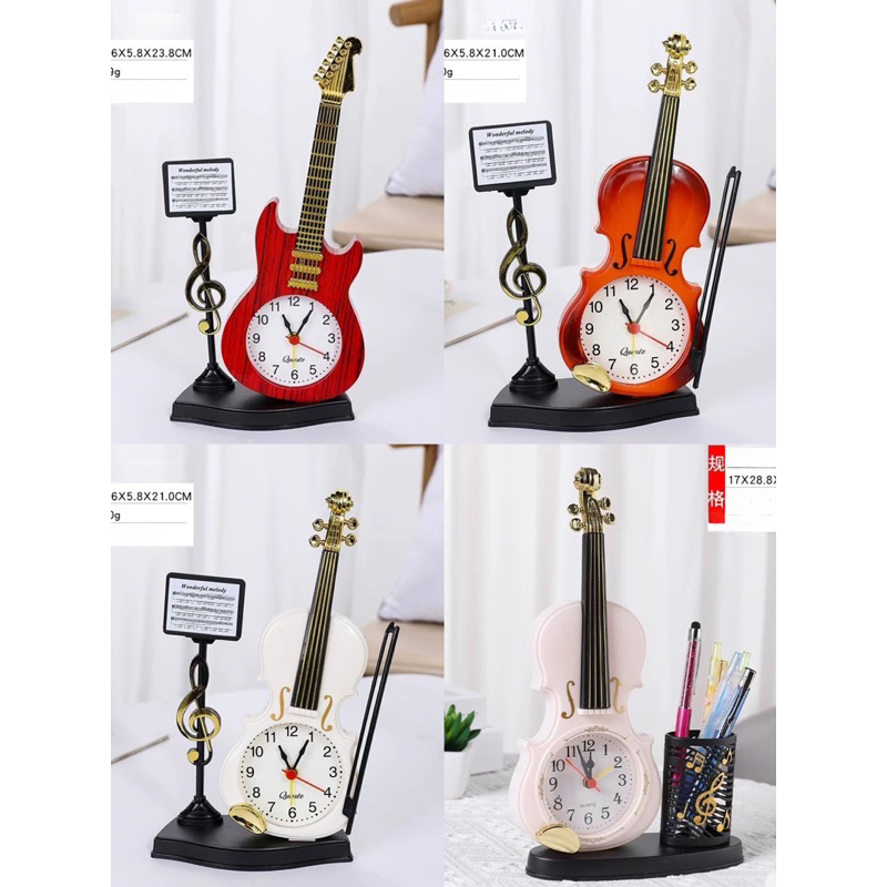 Simulation Mini Violin Alarm Clock Desktop Living Room Plastic ...