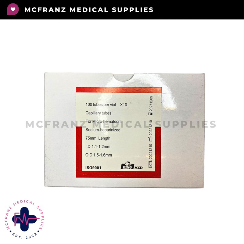 Capillary Tube King Med (Heparinized) Sold per Box | Shopee Philippines