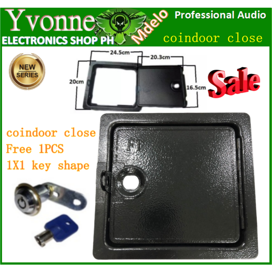 The coin door close Metallic black coin gates without holes coindoor ...