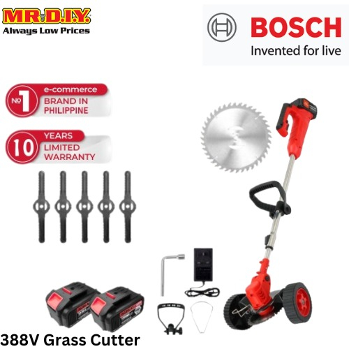 Bosch 388v Cordless Lawn Mower Rechargeable Electric Grass Cutter With ...