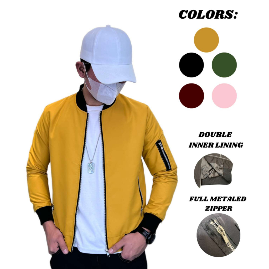 New Thin Plain Bomber Jacket For Men Unisex Bomber Jacket Solid Color ...