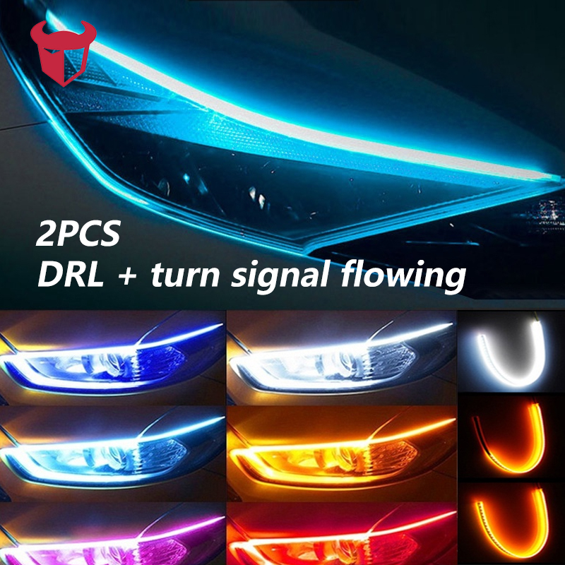 12V Cars DRL LED Daytime Running Lights Flexible Waterproof Strip Auto ...