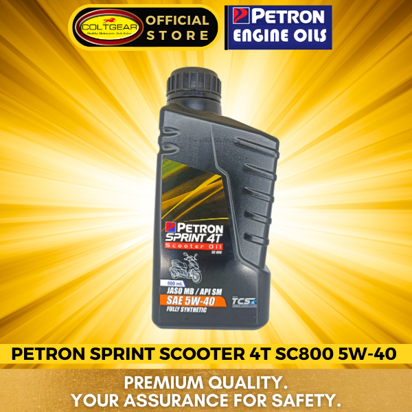 PETRON Engine Oil Sprint 4T SC800 (800ml) 5W-40 Fully Synthetic ...