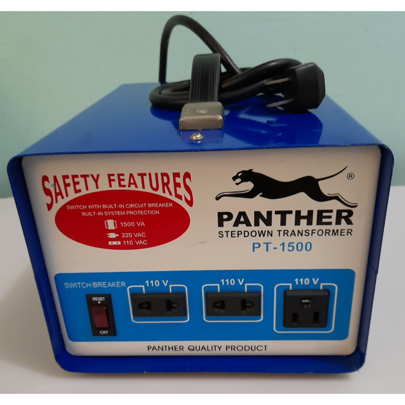 Panther PT-1500 Step Down Transformer 220 to 110 volts 1500 Watts | Shopee Philippines
